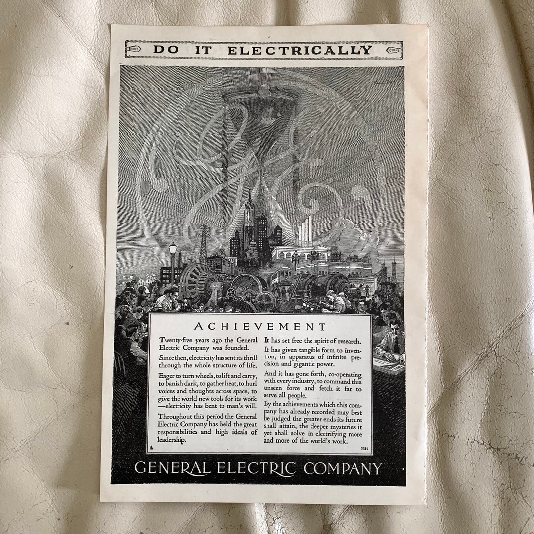 1917 General Electric Advertisement Celebrating 25 Years as a Company ...