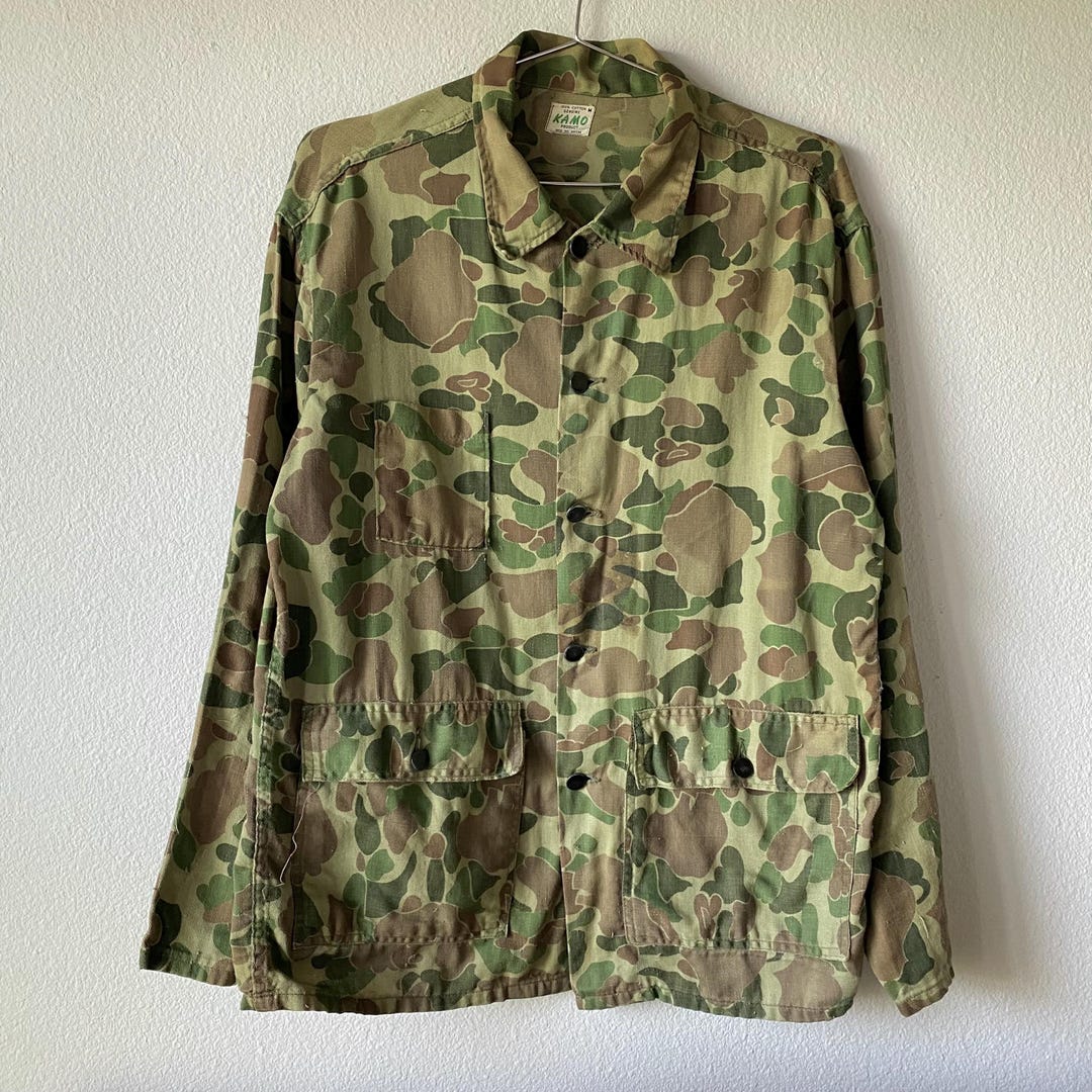 Vintage 1960s Kamo Brand Duck Hunting Frogskin Jacket Chore Coat. Good ...