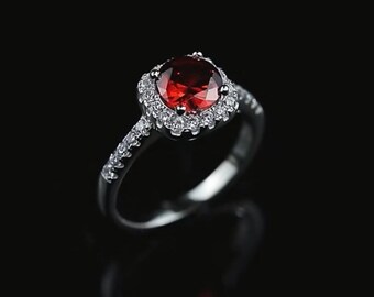 Red Stone Ring | Etsy