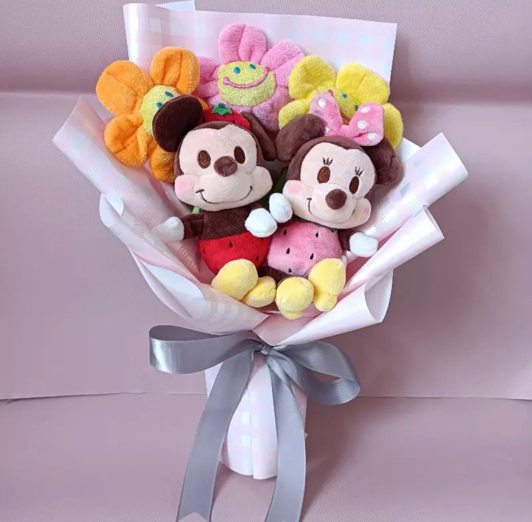 Minnie Mouse Mickey Mouse Design Teddy Flower Bouquet - Etsy