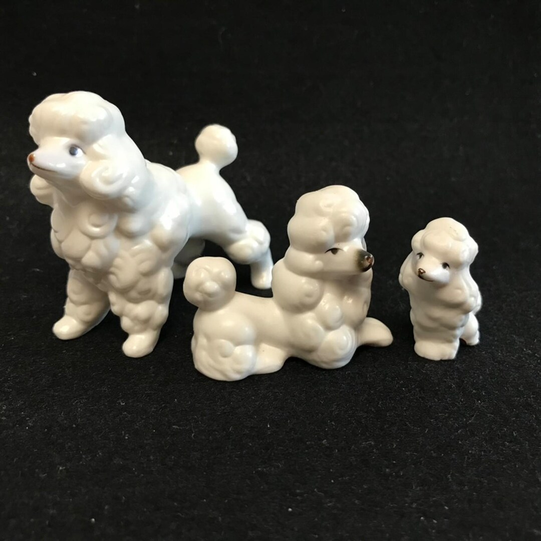 Vintage Bone China Set of Poodle Family - Mint - Etsy