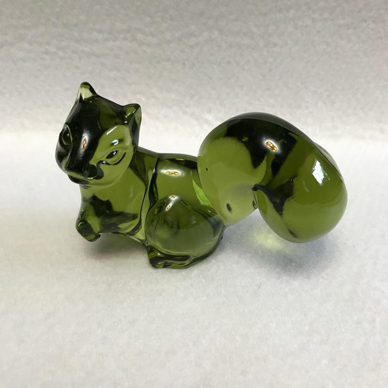 Vintage Fostoria Green Glass Squirrel Mint - Etsy