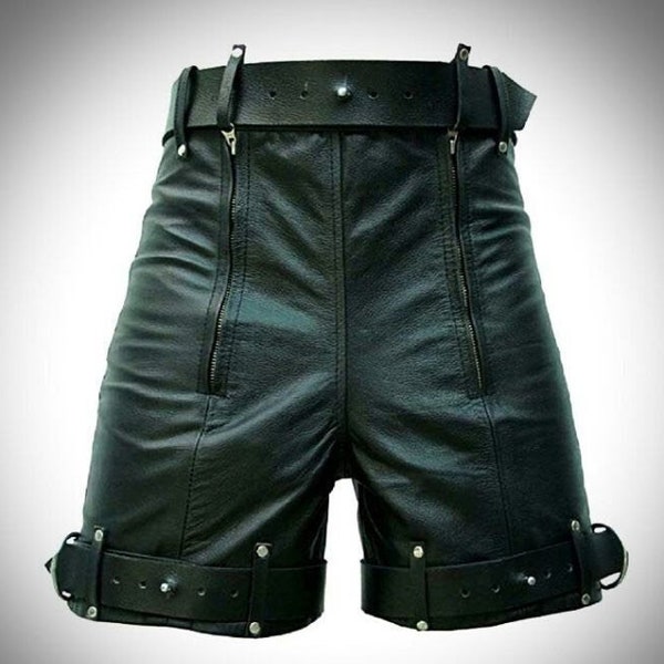 Leather Shorts Men - Etsy