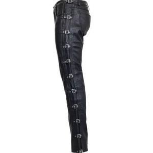 Men's Leather Pants, Buckle Pants for Men, Party Pant, Casual Wear ...