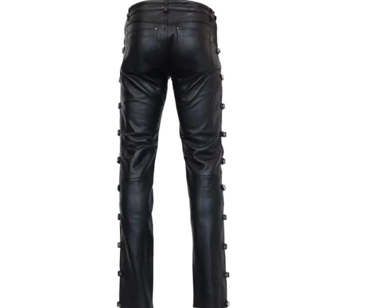 Men's Leather Pants, Buckle Pants for Men, Party Pant, Casual Wear ...