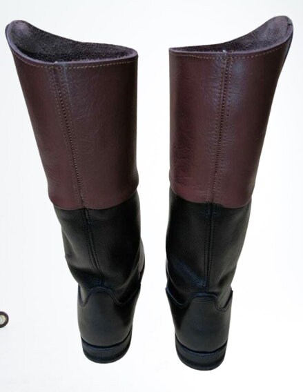 Leather Boots Men Riding US Sizes Knee Guard Cavalry Boots/shoes Black ...