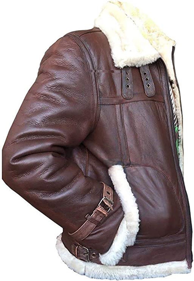 Mens B3 Sheepskin RAF Aviator Pilot Fur Shearling Flying Bomber Leather Jacket - Etsy