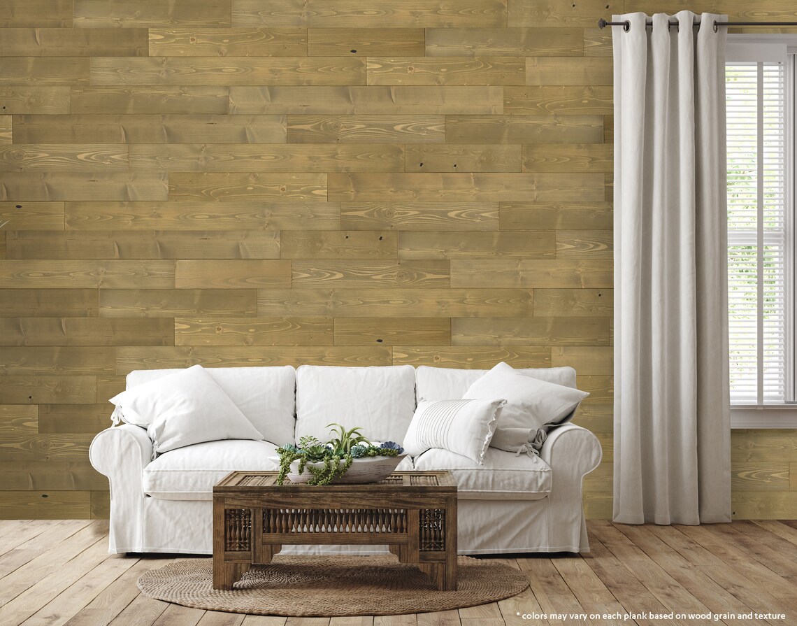 Solid Pine Wood Paneling With 3M Peel & Stick 19.5 Square - Etsy