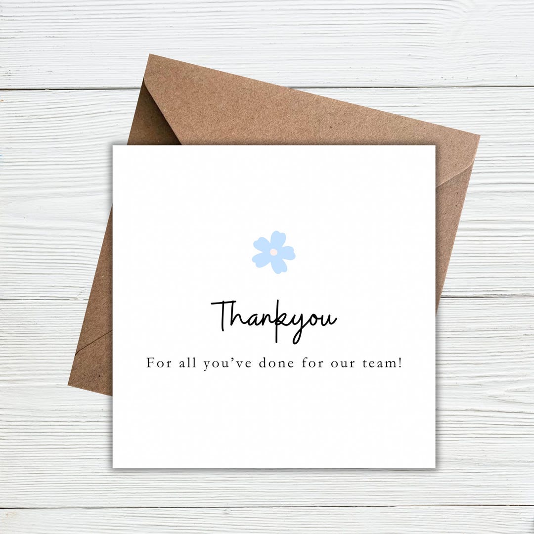 Best Team Ever, Thank You Team Card, Thank You Boss Card, Best ...