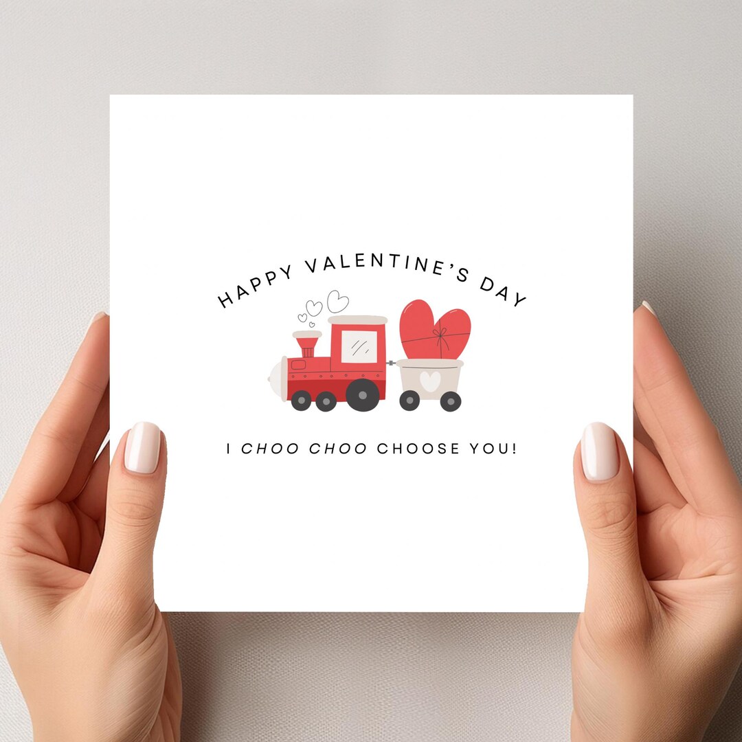 Funny Valentine’s Day Card | I Choo Choo Choose You Train Pun Card ...