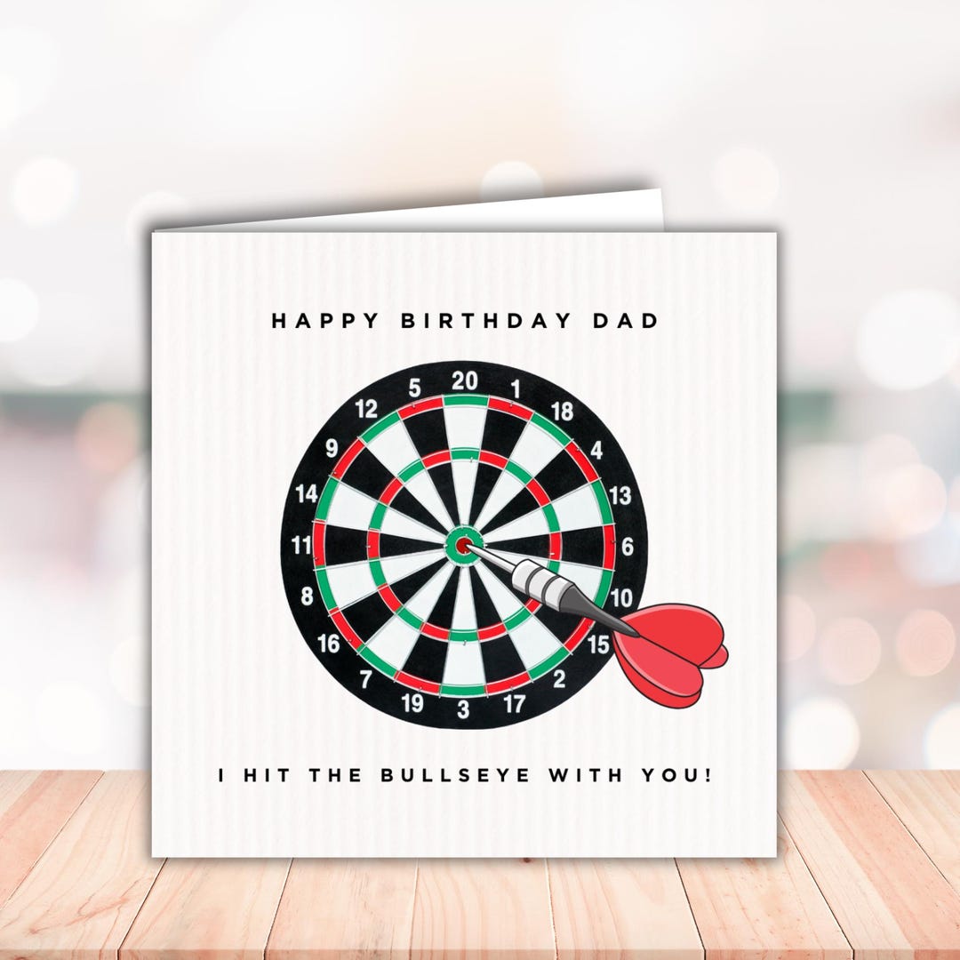Personalised Darts Birthday Card, Custom Darts Birthday Card for Dad ...