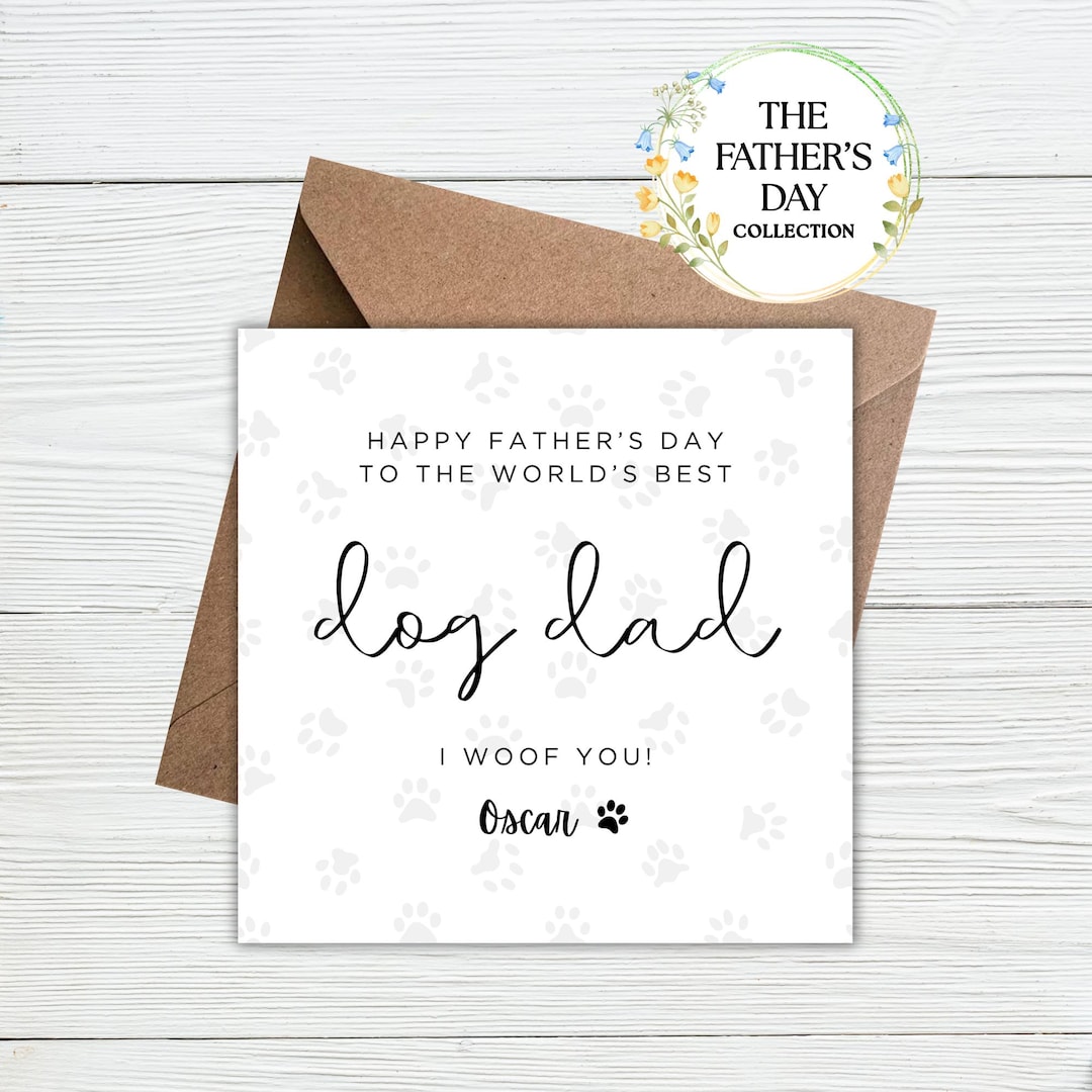 World’s Best Dog Dad Card for Father’s Day Card From the Dog, Happy ...