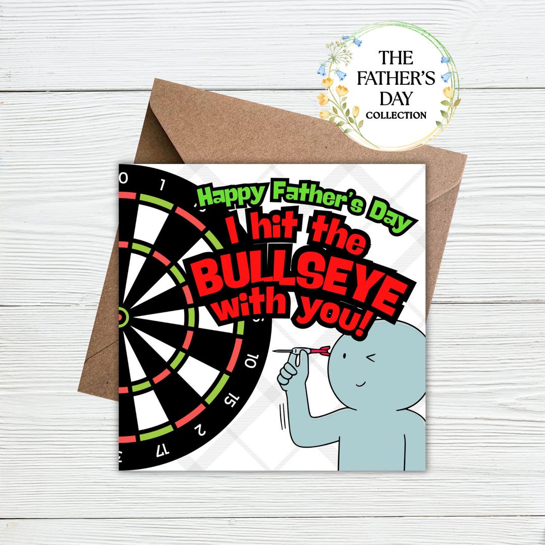Funny Father's Day Card: Bullseye Darts Design - Etsy Australia
