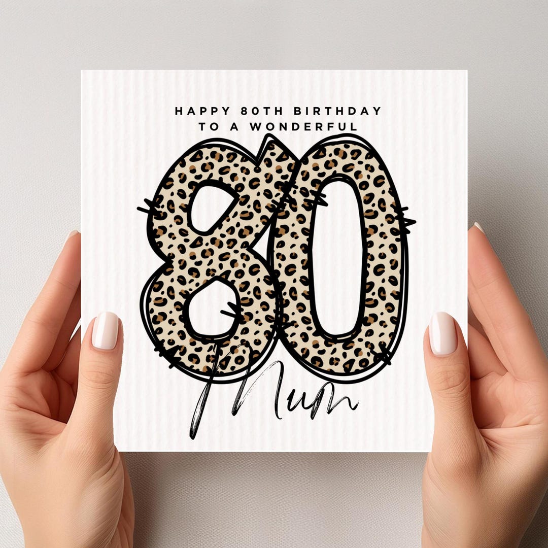 80th Birthday Card Mum, Mum 80th Birthday Gift, Mum Birthday Card - Etsy UK