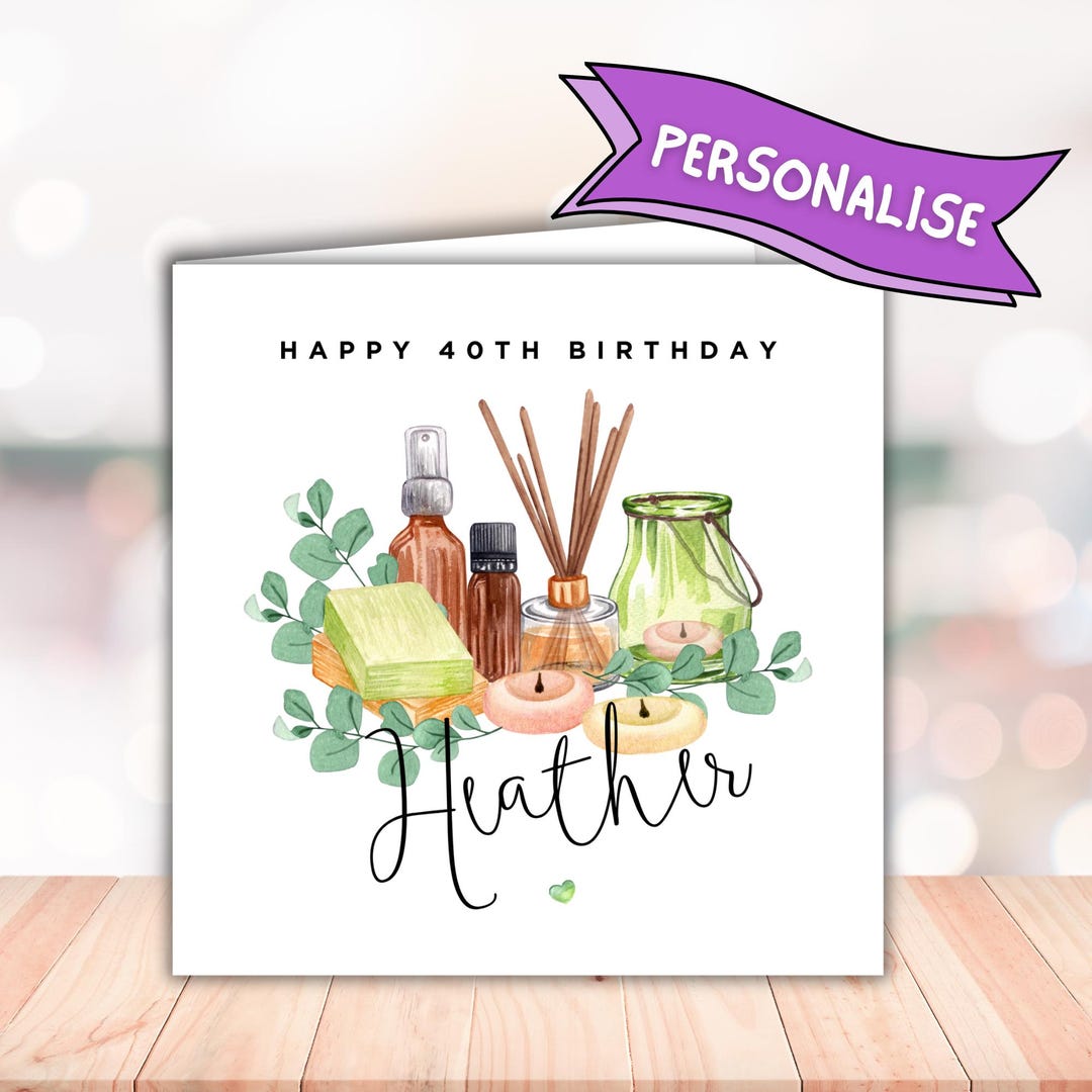Personalised Spa Birthday Card for Her – Self Care & Wellness Gift ...