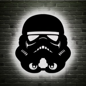 Stormtrooper Led Sign Wall Art Decor Glow in the Dark Wall Art Live ...