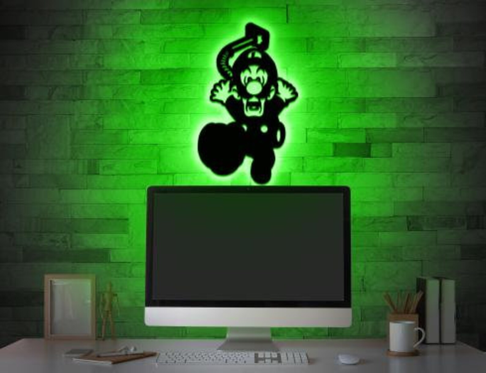 Luigi Led Sign Wall Art Decor Glow in the Dark Wall Art - Etsy