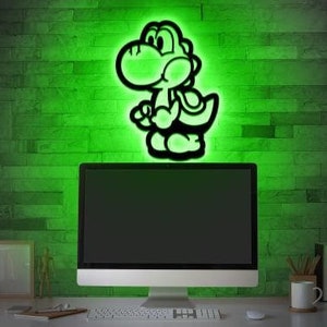 Yoshi Led Sign Wall Art Decor Glow in the Dark Wall Art Kids Room Decor ...