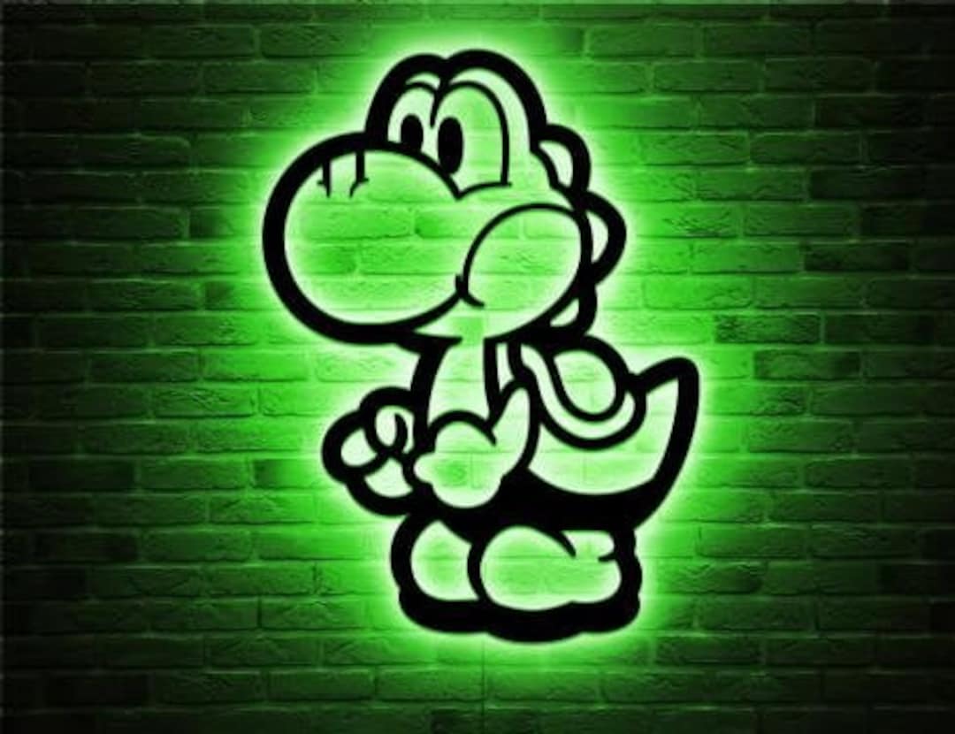 Yoshi Led Sign Wall Art Decor Glow in the Dark Wall Art Kids Room Decor ...