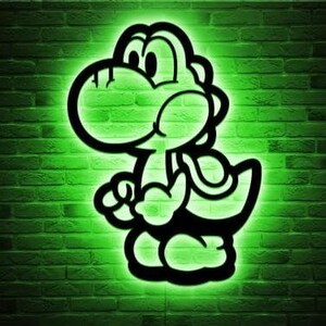 Yoshi Led Sign Wall Art Decor Glow in the Dark Wall Art Kids Room Decor ...