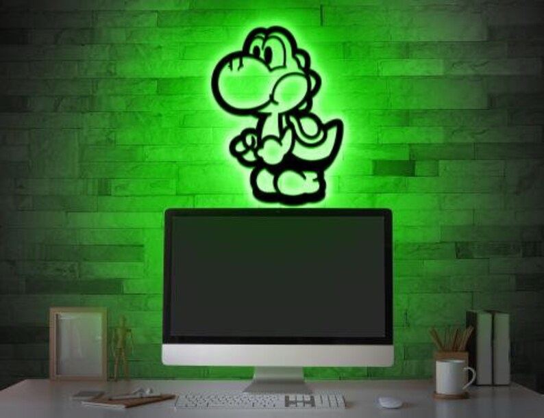 Yoshi Led Sign Wall Art Decor Glow in the Dark Wall Art - Etsy