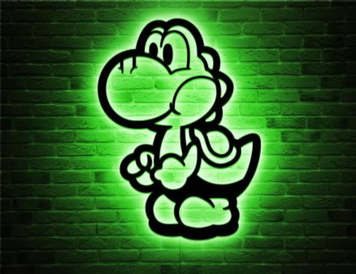 Yoshi Led Sign Wall Art Decor Glow in the Dark Wall Art - Etsy