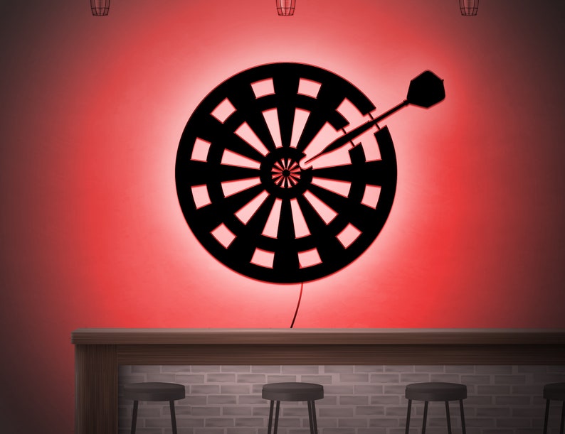 Darts Dart Throwing Wall Decor Sign Led Glow in the Dark | Etsy