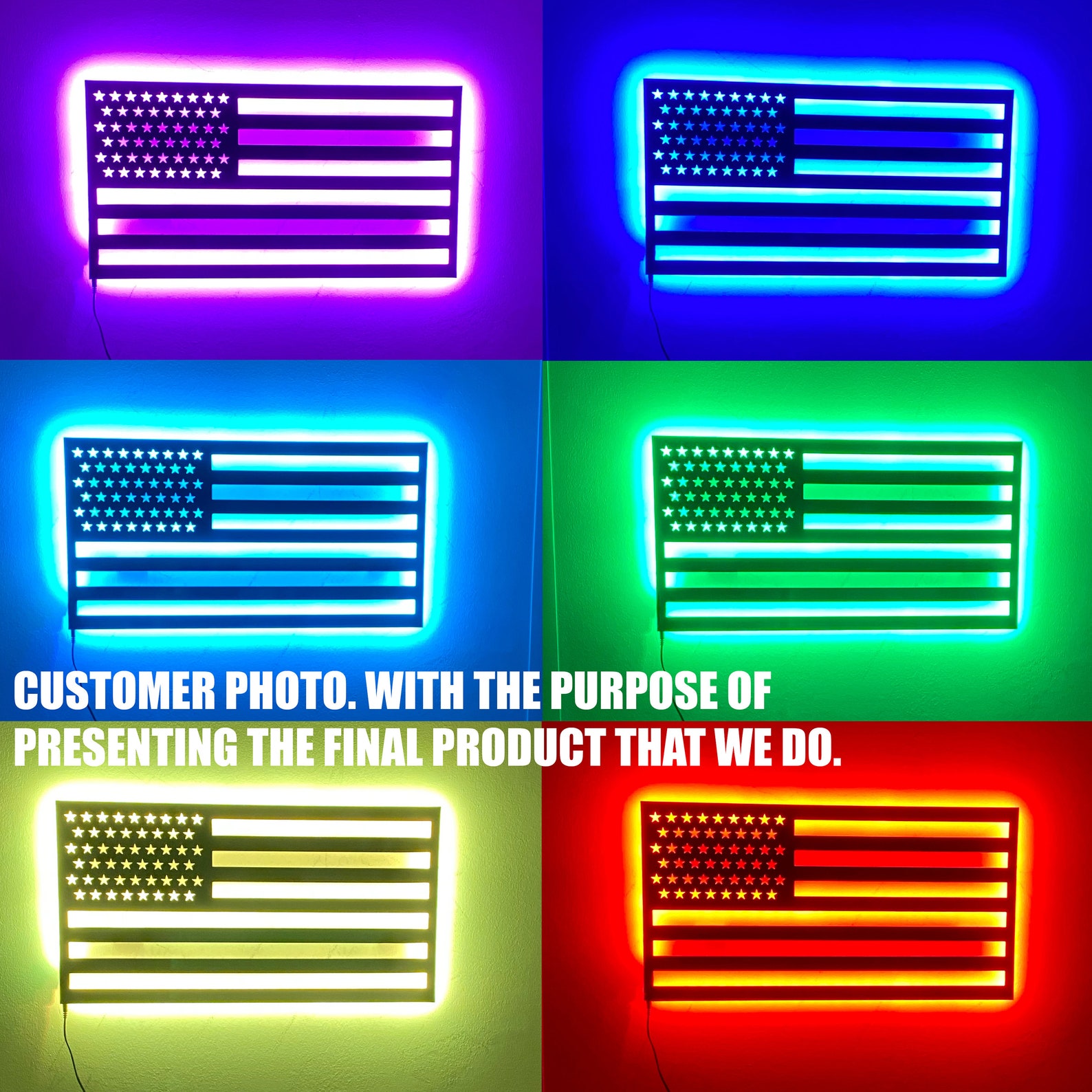 America Flag Sign LED Wall Decor Wall Art Game Room Decor - Etsy