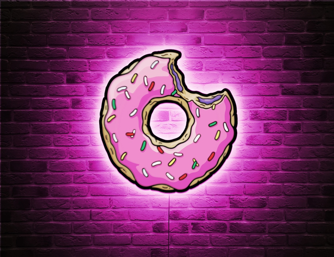 Iconic Pink Frosted LED Donut Light Donut Wall Decor With Sprinkles ...