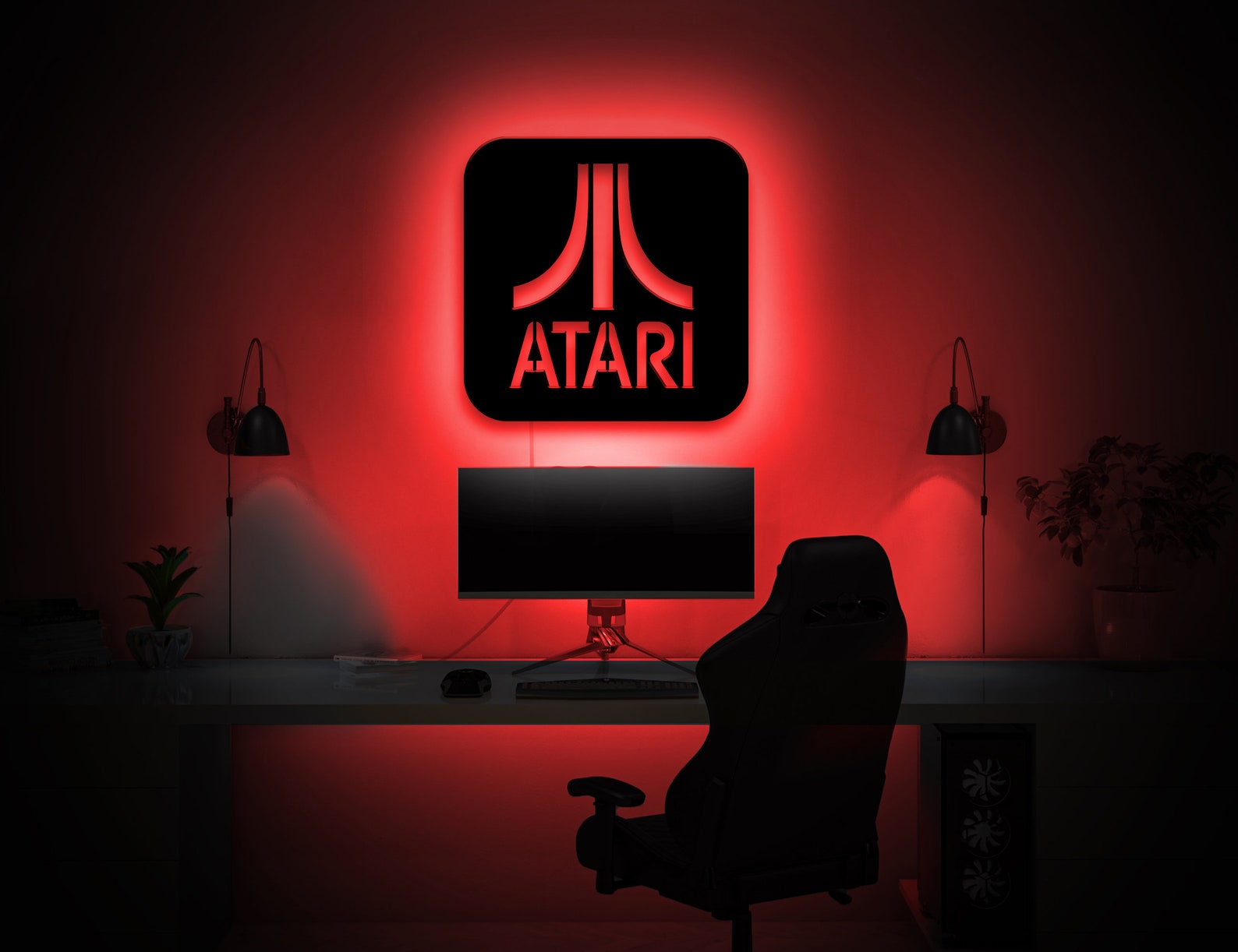 Atari Led Sign Wall Art Decor Glow in the Dark Wall Art - Etsy
