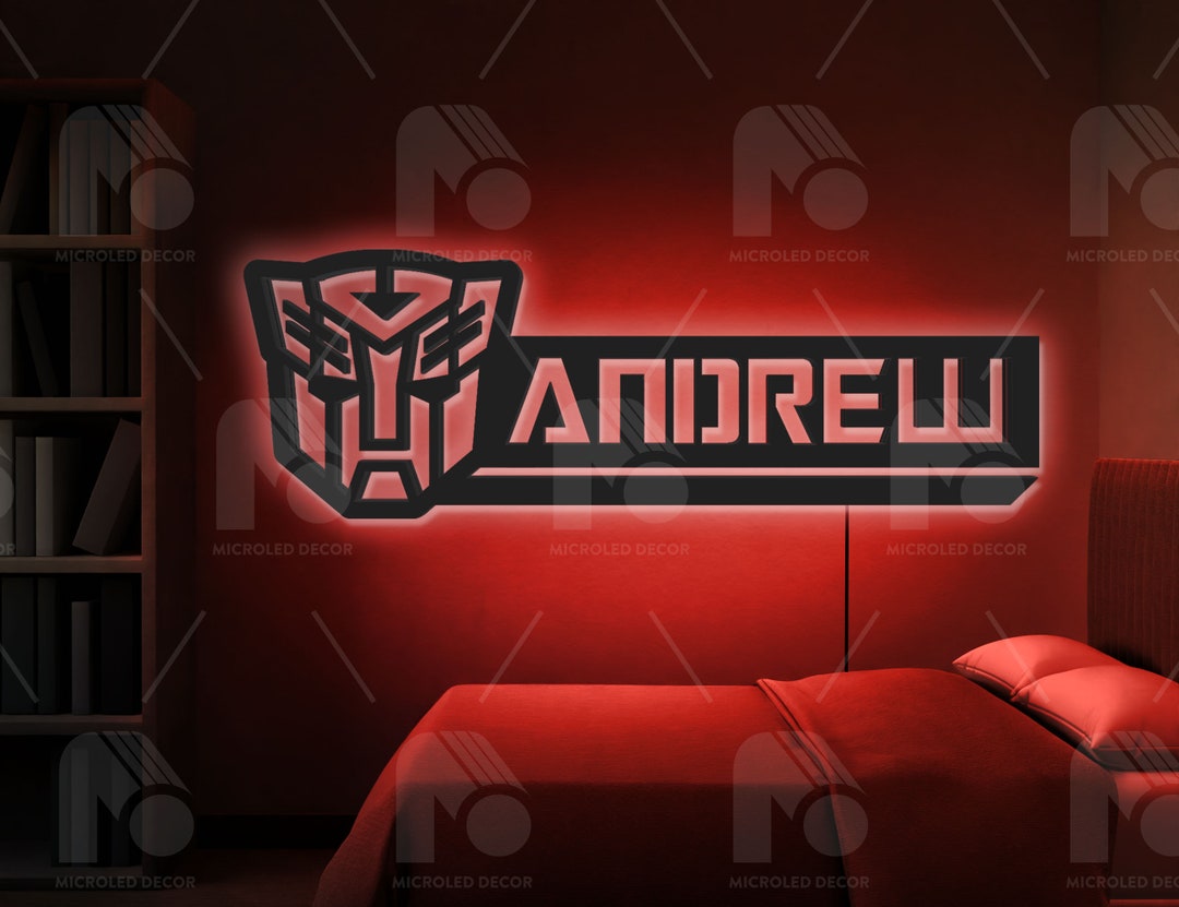 Futuristic Robot Inspired Design Customizable LED Sign Wall Art Cars ...