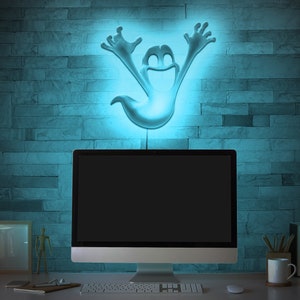 Luigi Mansion Ghosts Led Sign Wall Art Decor Glow in the Dark Wall Art ...