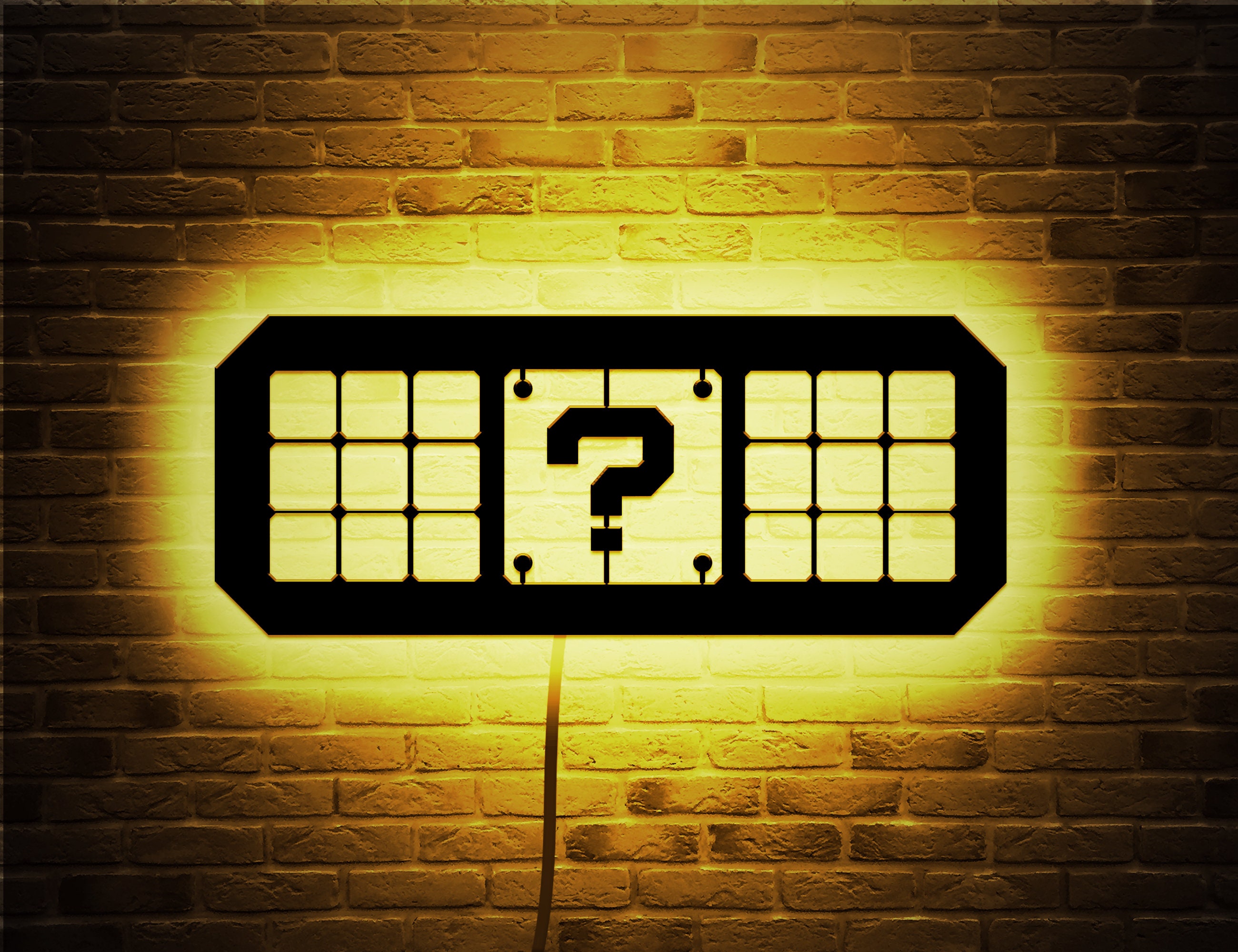 Mario Brick Blocks Led Sign Wall Art Decor Glow in the Dark | Etsy