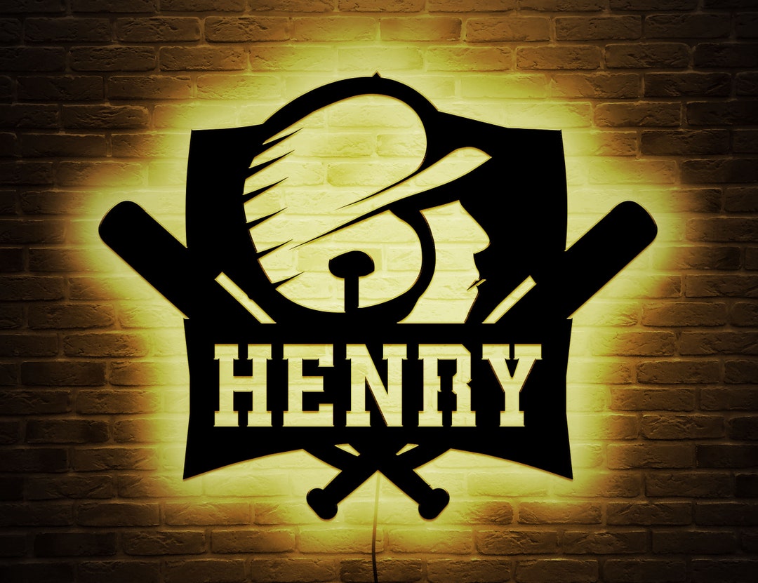 Led Baseball Name Sign Baseball Custom Neon Sign Baseball Gifts ...