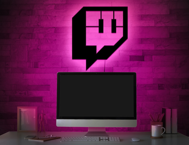 Twitch Led Sign Wall Decor Glow in the Dark Wall Art Live - Etsy
