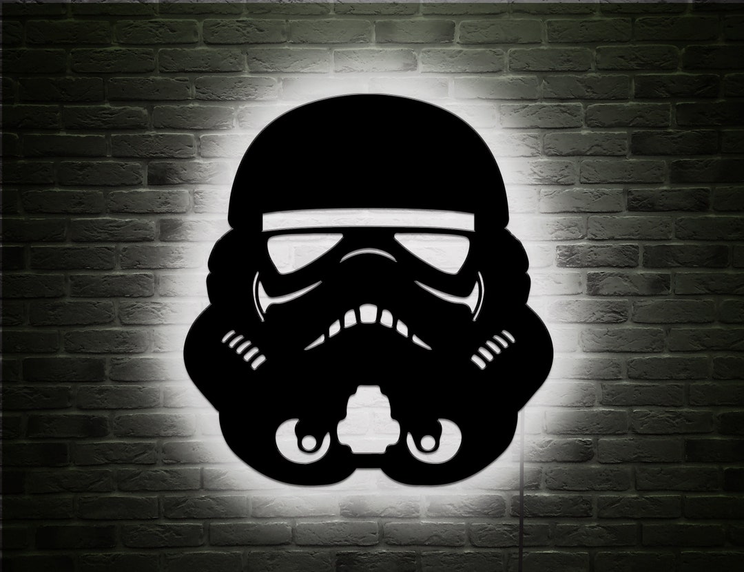Stormtrooper Led Sign Wall Art Decor Glow in the Dark Wall Art Live ...