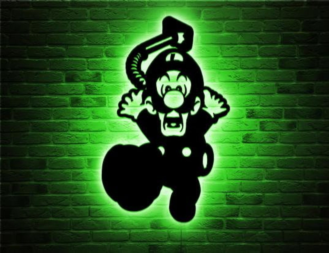 Luigi Led Sign Wall Art Decor Glow in the Dark Wall Art - Etsy