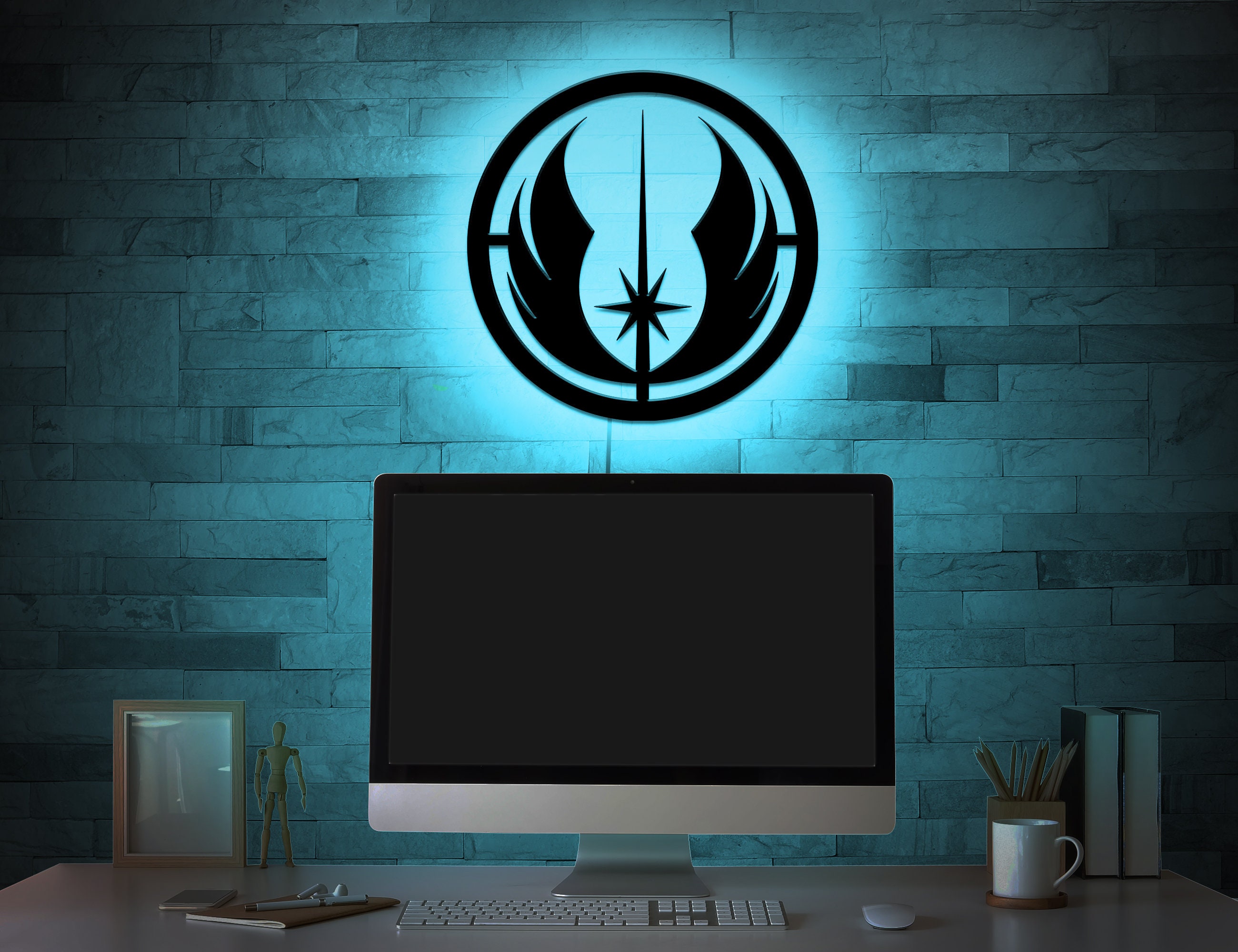 Jedi Badge Wall Decor Sign Led Glow in the Dark Wall Art - Etsy UK