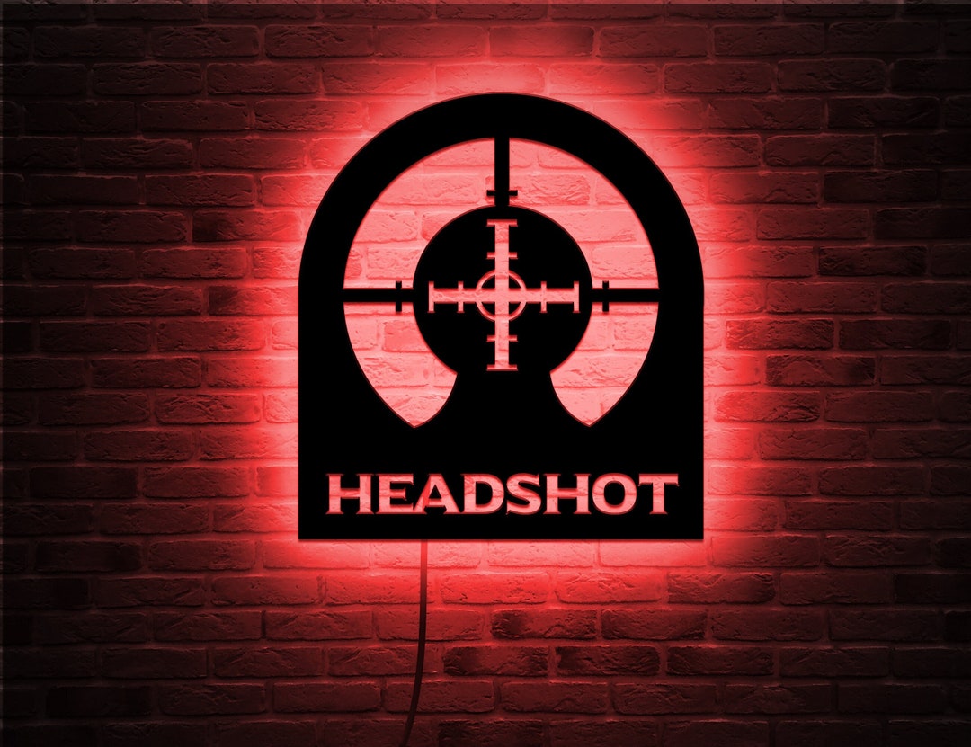 Headshot Wall Decor Sign Led Glow in the Dark Wall Art Room Decor Home ...
