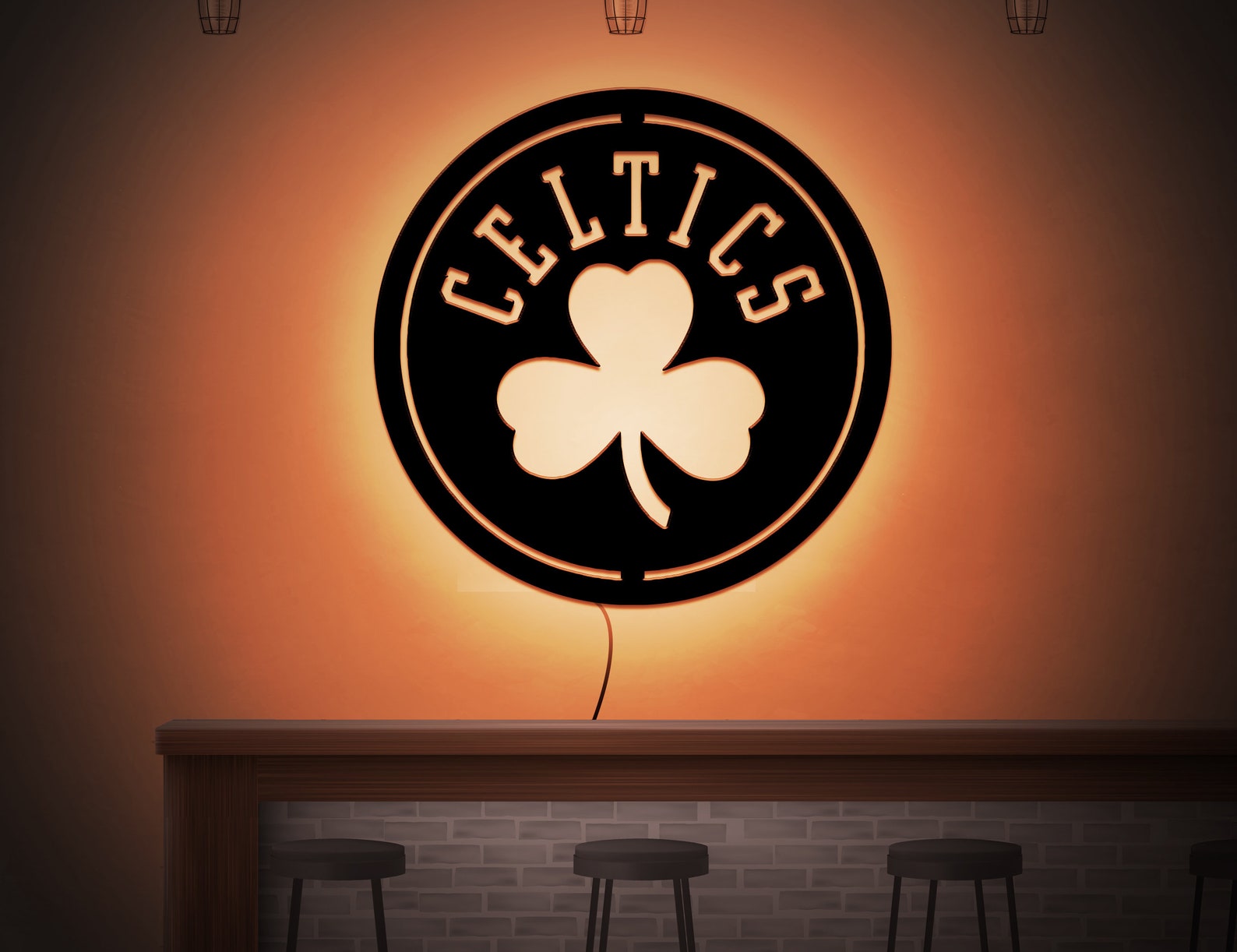 Boston Celtics Wall Decor Sign Led Glow in the Dark Wall Art | Etsy