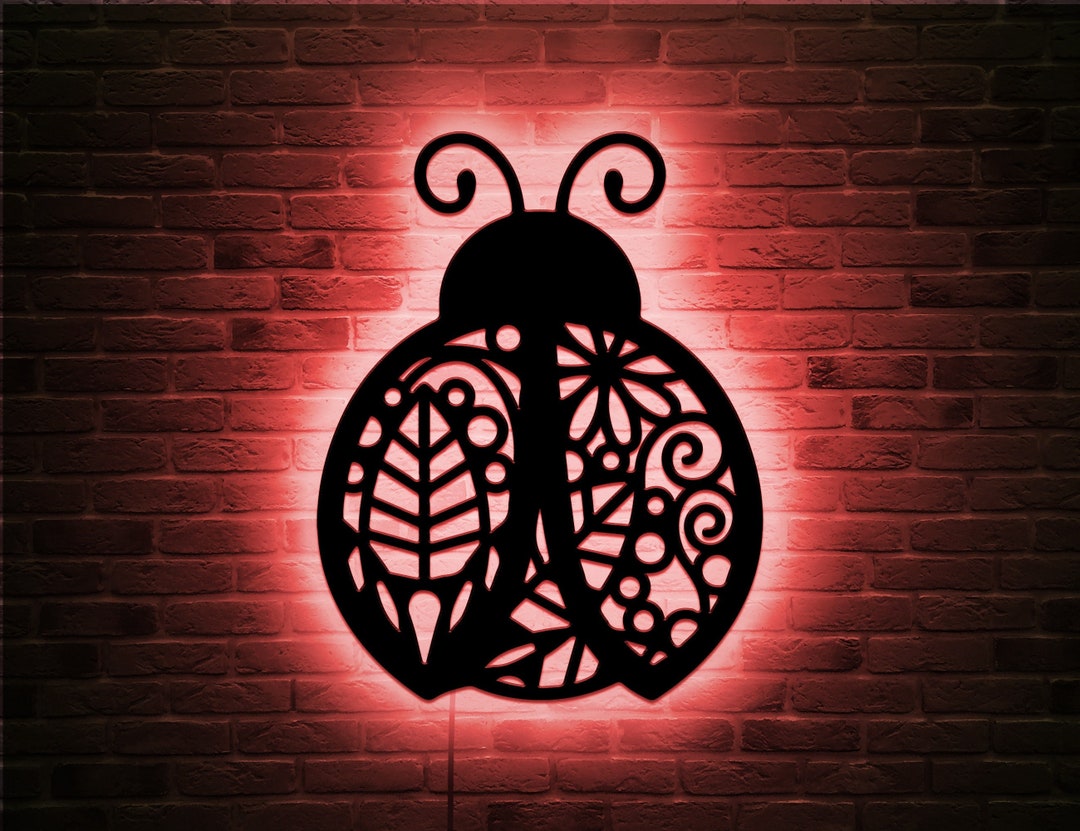 Custom Ladybug LED Wall Art Glow in the Dark Kids Room Decor ...