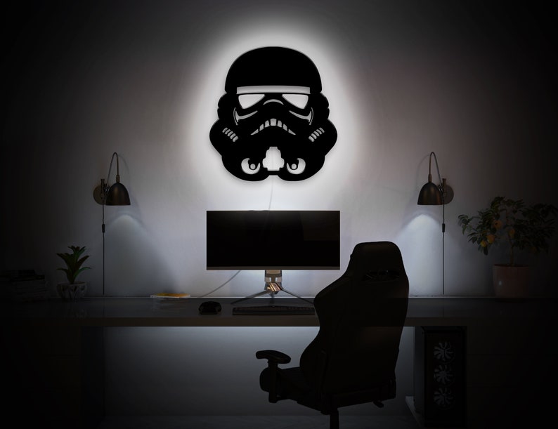 Stormtrooper Led Sign Wall Art Decor Glow in the Dark Wall | Etsy