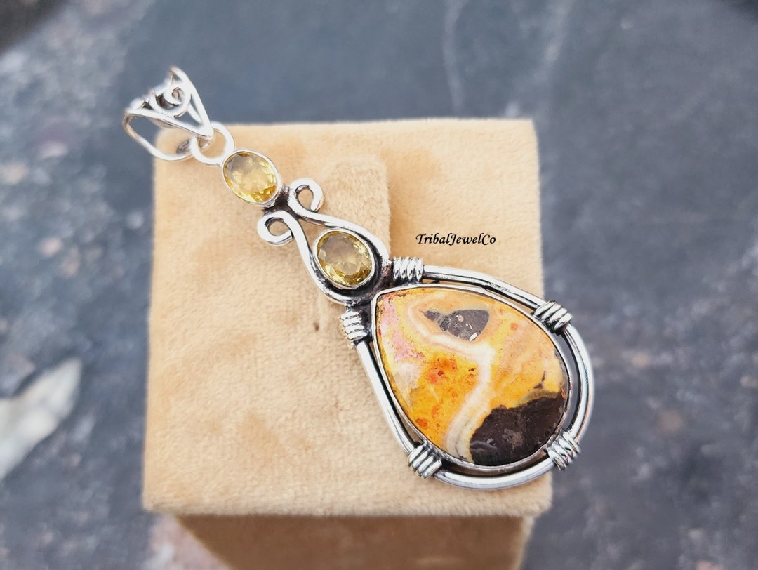 Bumblebee Jasper Pendant 925 Sterling Silver Pendant Bumblebee Jasper ...