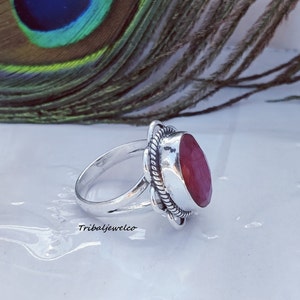 Beautiful Ruby Stone Ring for Gift on 925 Sterling Silver, Natural Stone, Sterling Silver ...