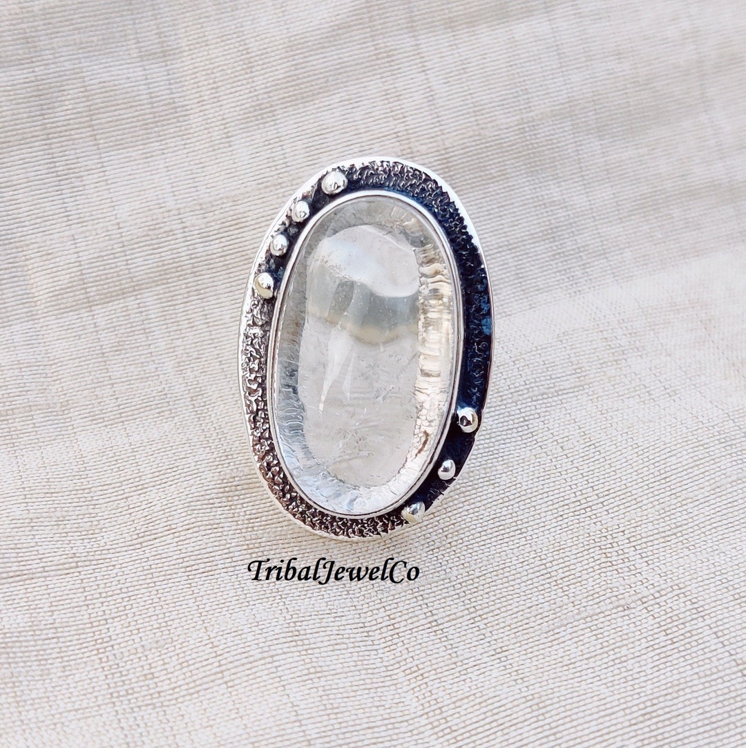 Crystal Quartz Ring, Clear Quartz Ring, Stacking Ring, Bridesmaid Ring ...