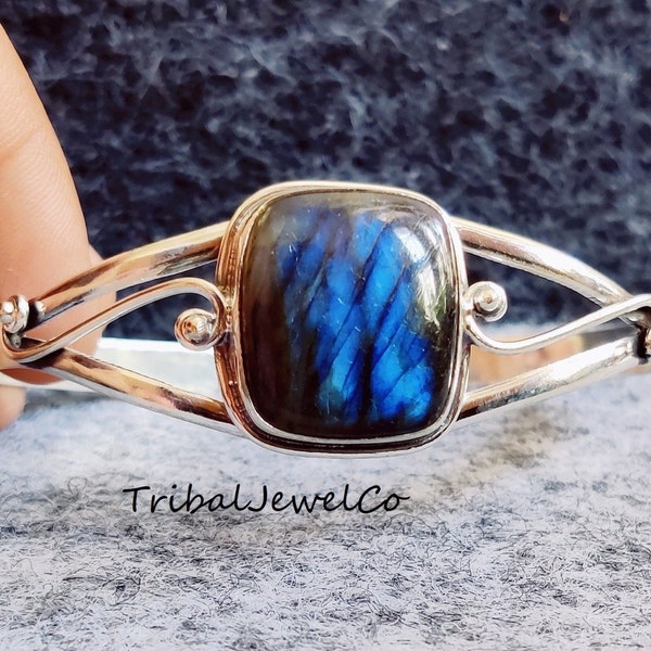 Labradorite Cuff Bracelet - Etsy