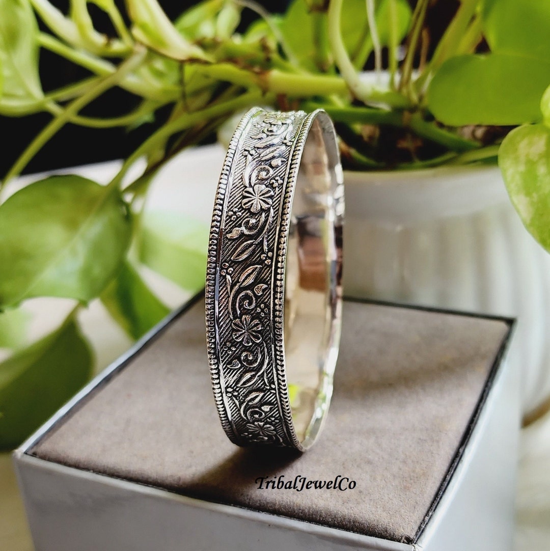 Sterling Silver Bangle Designer Bangle for Women Solid Silver Bangle ...