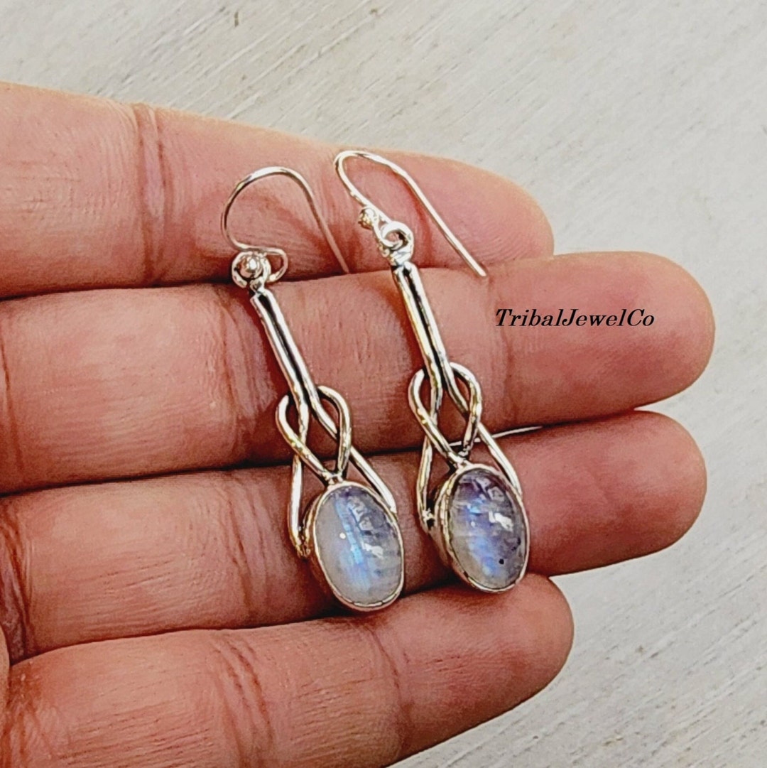 Natural Moonstone Earrings, Handmade Earrings, Silver Earrings ...