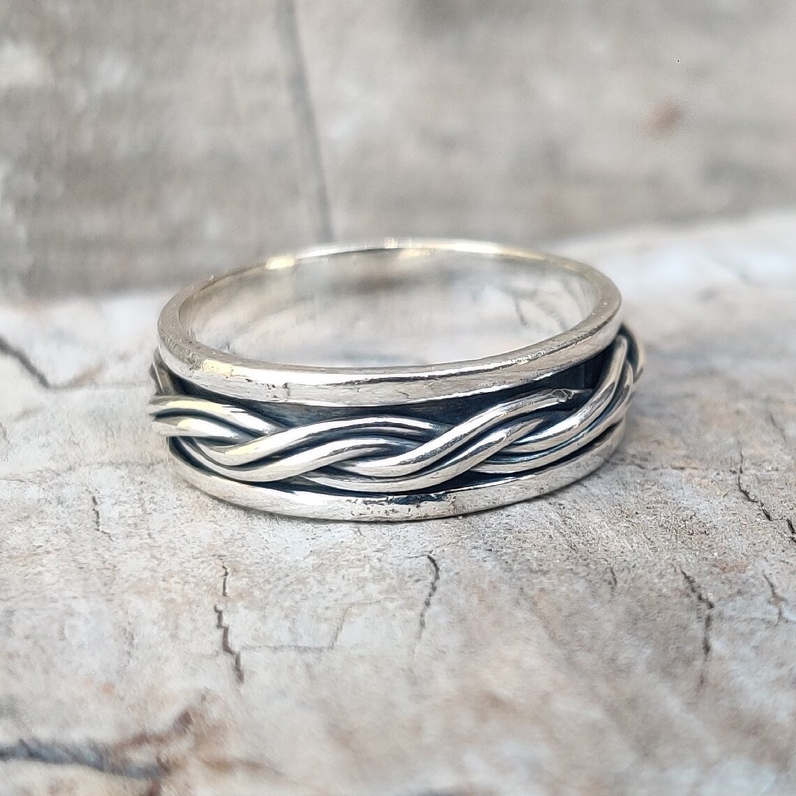 Spinner Ring 925 Sterling Silver Fidget Spinner Ring Worry - Etsy