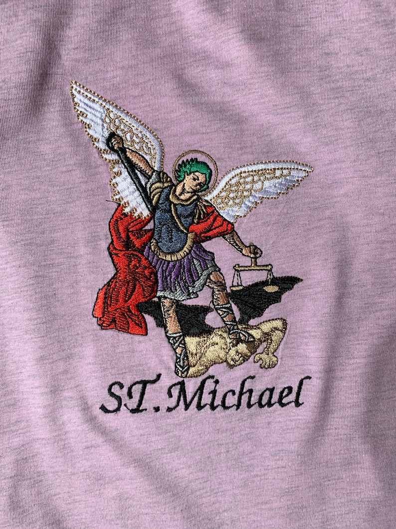 Saint Michael the Archangel Shirt Catholic Faith Embroidered Womans ...